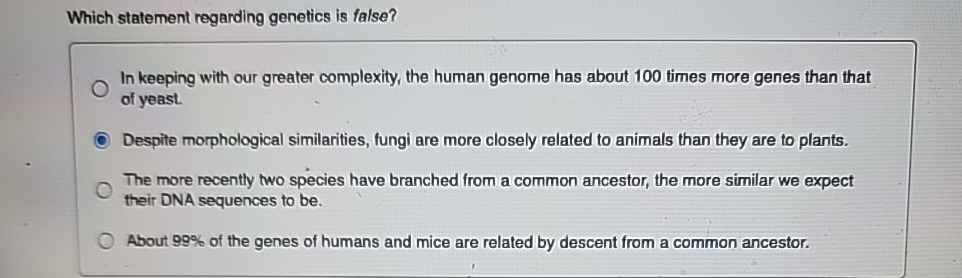 Solved Which statement regarding genetics is false?In | Chegg.com