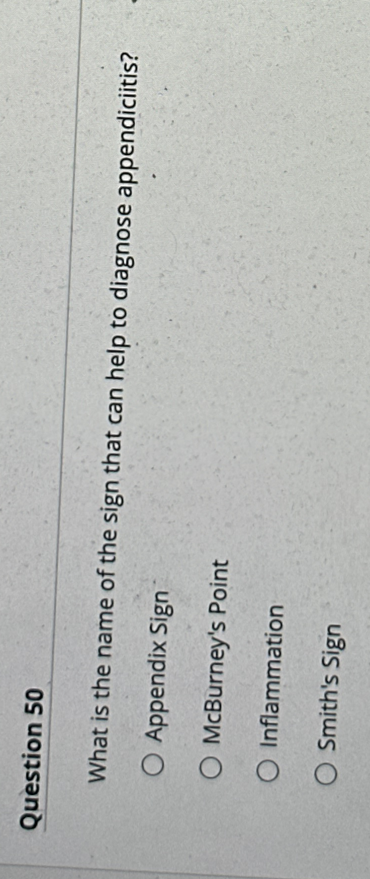 Solved Question 50What is the name of the sign that can help | Chegg.com