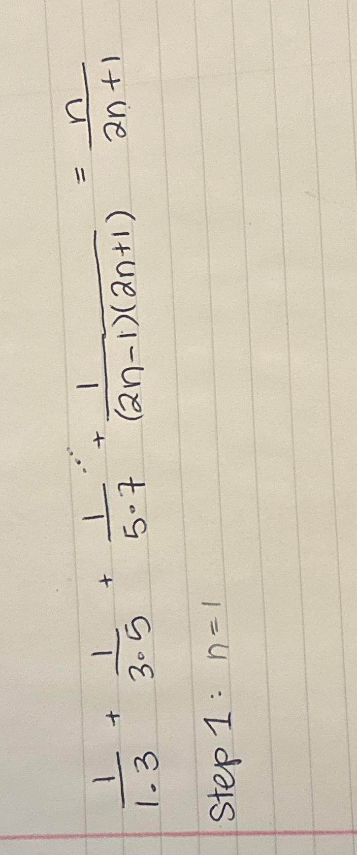 Solved 11.3+13*5+15*7+1(2n-1)(2n+1)=n2n+1Step 1: n=1 | Chegg.com