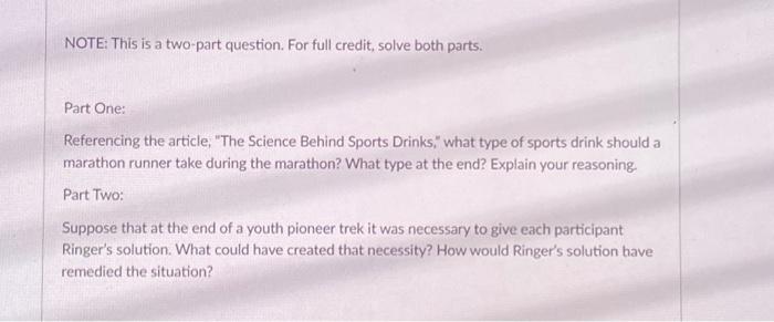 Solved NOTE: This is a two-part question. For full credit, | Chegg.com