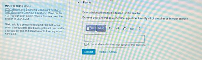 Solved Nitric acid is a component of acid rain that forms | Chegg.com