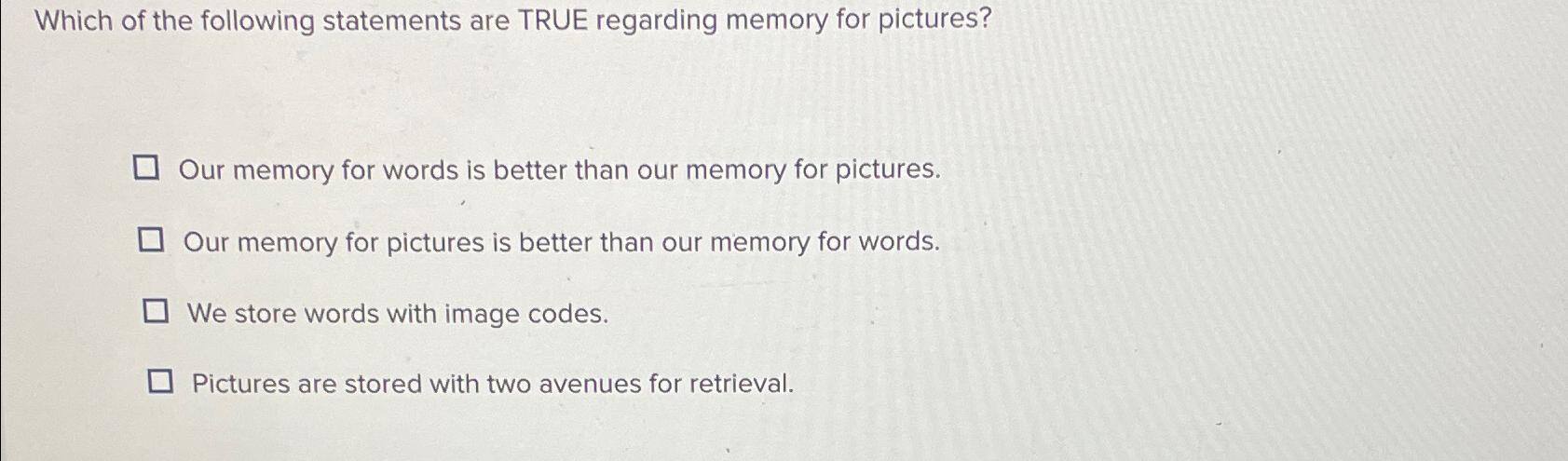 Solved Which of the following statements are TRUE regarding | Chegg.com