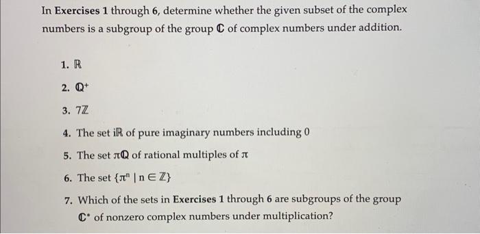 Solved In Exercises 1 through 6, determine whether the given | Chegg.com