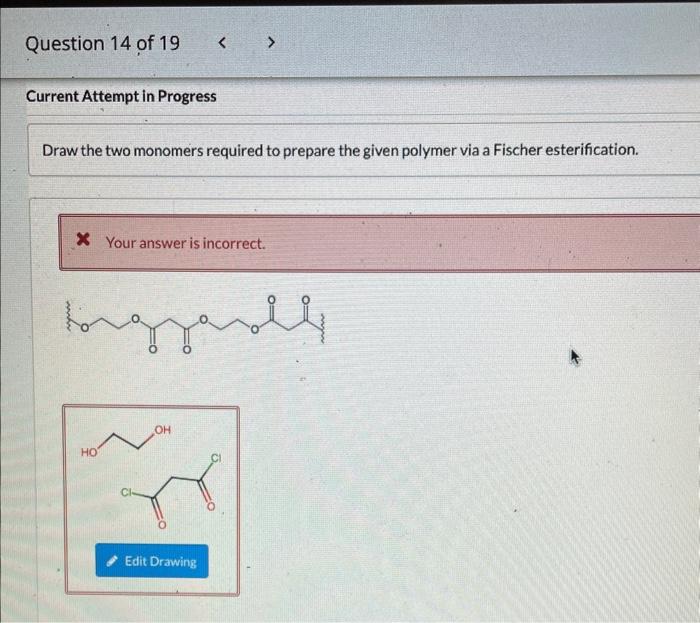 Solved Draw the two monomers required to prepare the given | Chegg.com