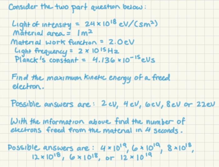 Solved Consider the two part question below: Light of | Chegg.com