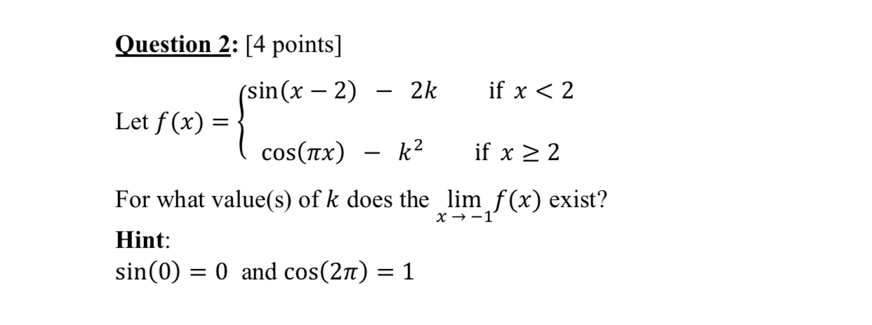 Solved Question 2: [4 ﻿points]Let | Chegg.com