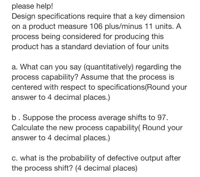 Solved Design specifications require that a key dimension on | Chegg.com