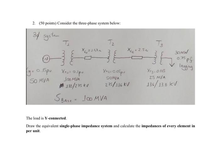 Solved 2. ( 50 points) Consider the three-phase system | Chegg.com Solved 2. ( 50 points) Consider the three-phase system | Chegg.com