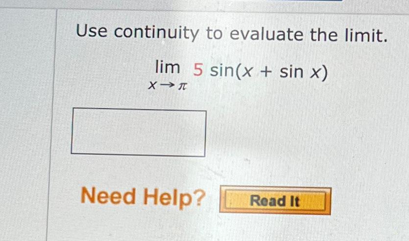 Solved Use continuity to evaluate the | Chegg.com