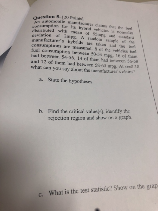 Solved An automobile Question 5. [20 Points) automobile | Chegg.com