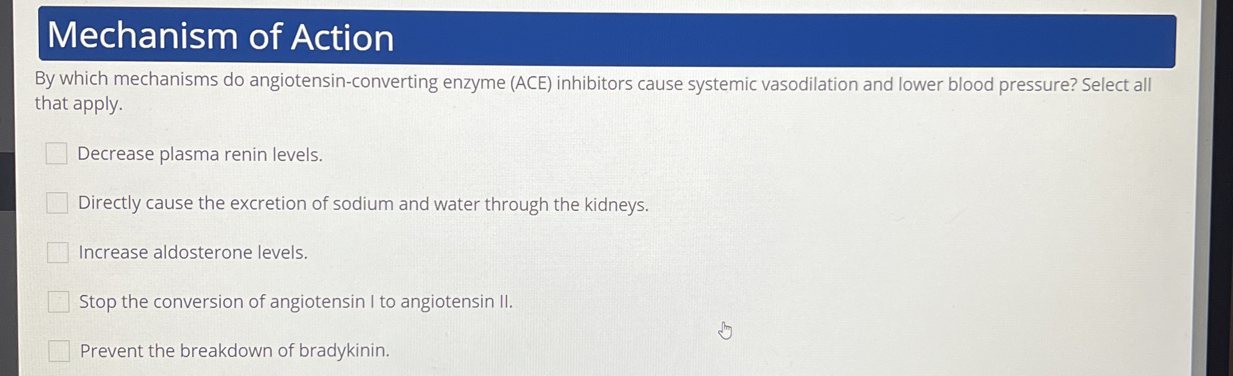 Solved By which mechanisms do angiotensin-converting enzyme | Chegg.com