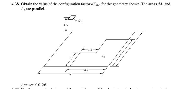Solved 4.38 Obtain the value of the configuration factor | Chegg.com