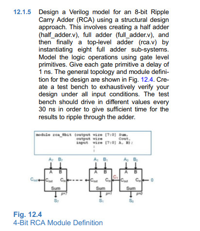 Solved 12.1.5 ﻿Design a Verilog model for an 8-bit | Chegg.com