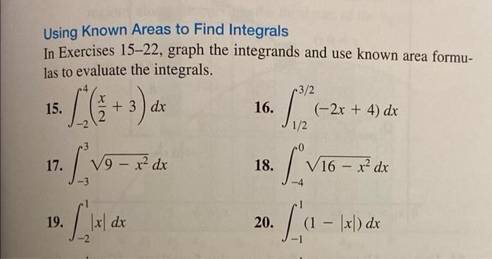 Solved Using Known Areas to Find Integrals In Exercises | Chegg.com