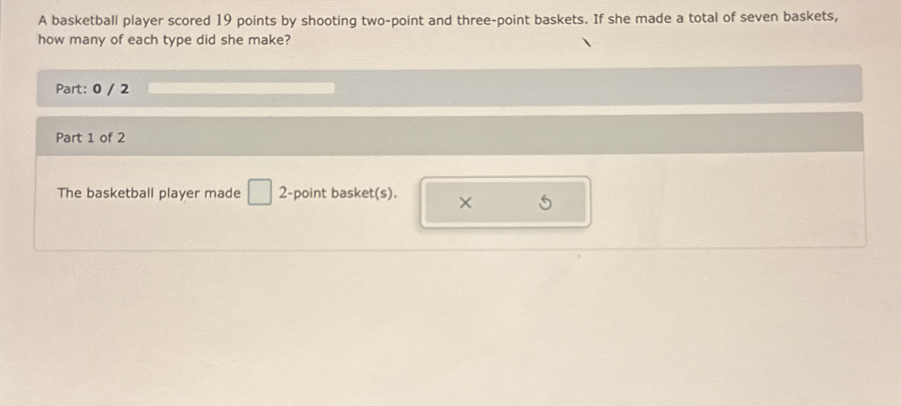 Solved A basketball player scored 19 ﻿points by shooting | Chegg.com