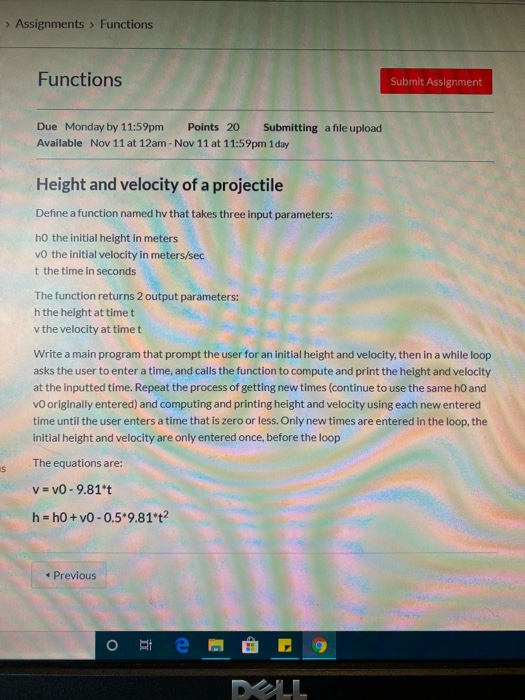 Solved > Assignments > Functions Functions Submit Assignment | Chegg.com