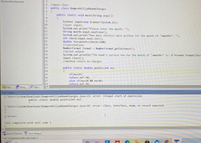 Solved RandomNumbersjava 3 4 main class S public class | Chegg.com