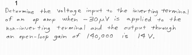 Solved 1 of an Determine the voltage input to the inverting | Chegg.com