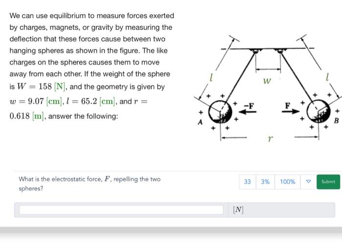 Solved We can use equilibrium to measure forces exerted by | Chegg.com
