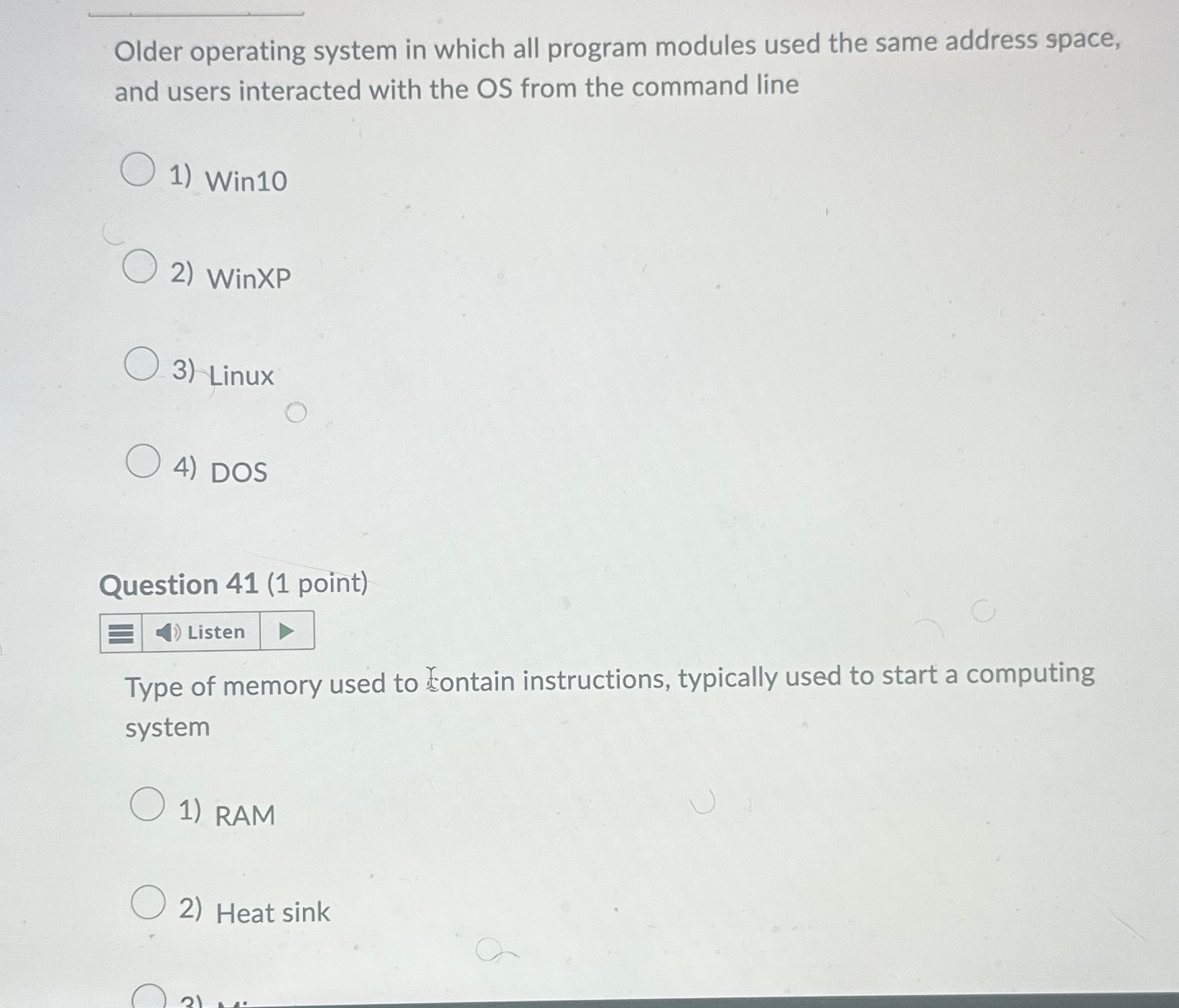 Solved Older operating system in which all program modules | Chegg.com