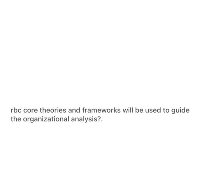 Solved rbc core theories and frameworks will be used to | Chegg.com