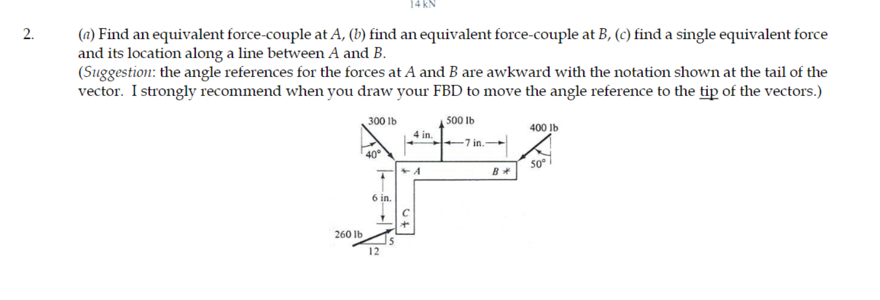 Solved (a) ﻿Find an equivalent force-couple at A.(b) ﻿Find | Chegg.com