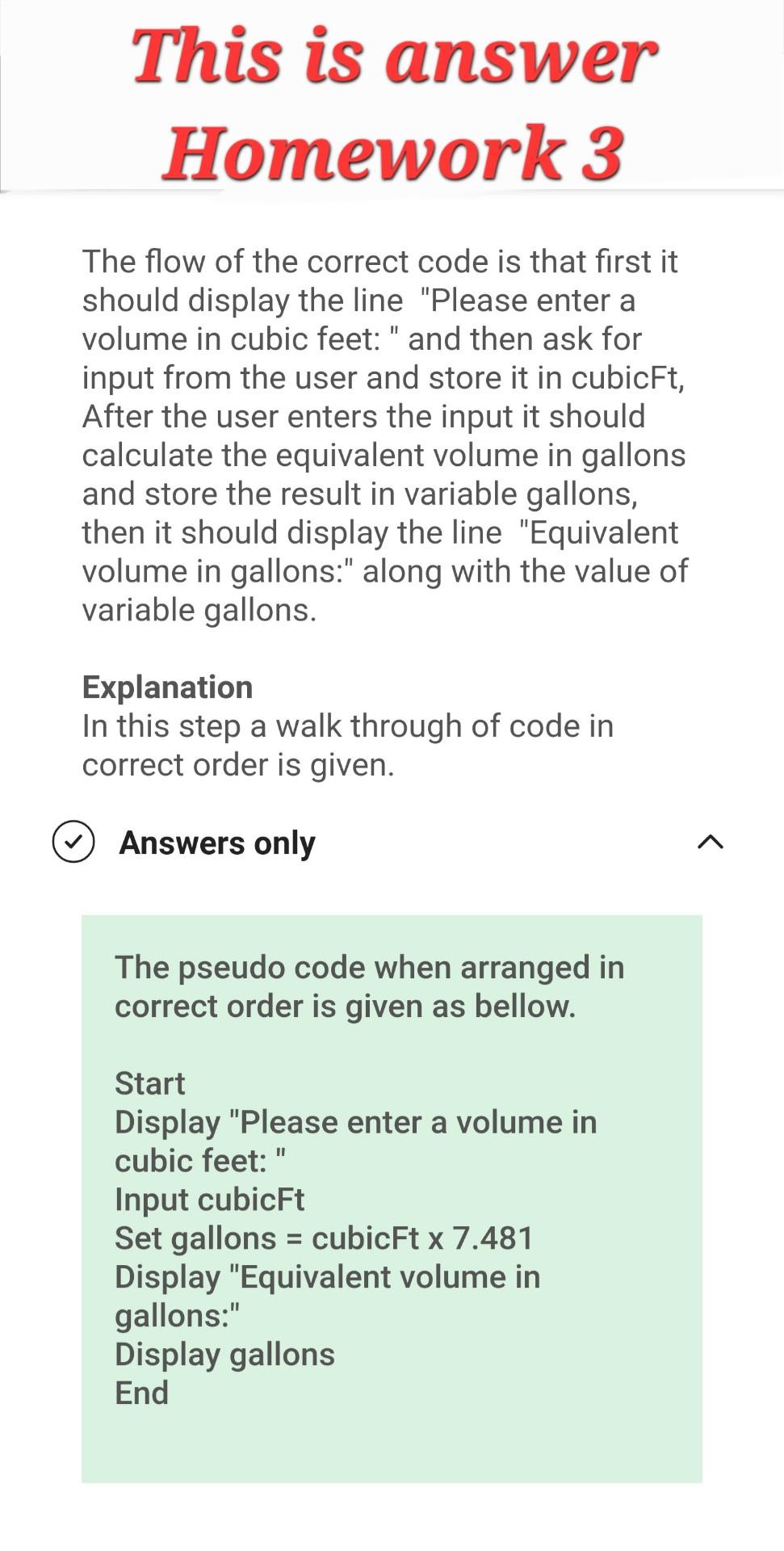Solved This is answer homework 2 Explanation IPO Chart for | Chegg.com
