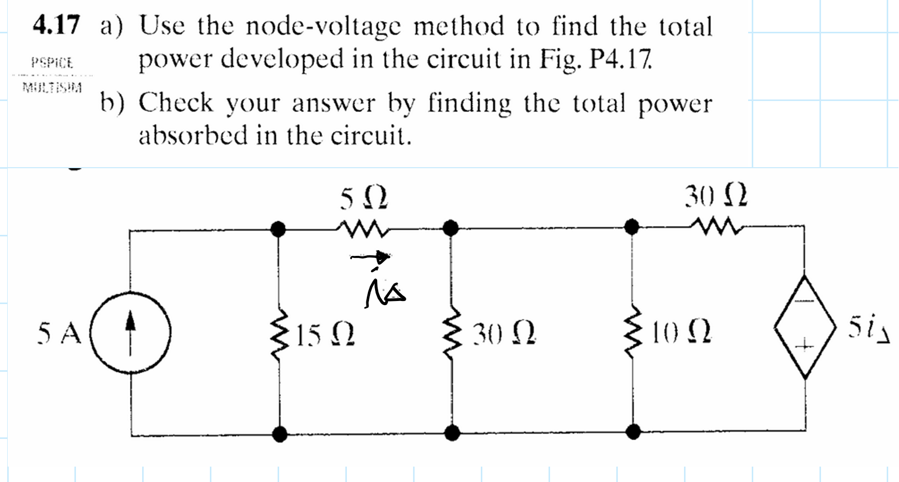 Solved 417 a use The Node Voltage Method To Find The