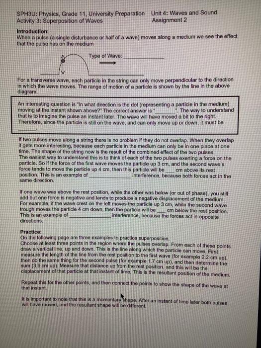 Solved SPH3U: Physics, Grade 11, University Preparation Unit | Chegg.com