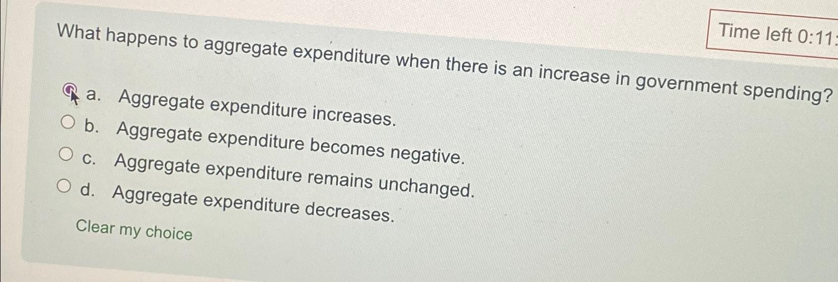 Solved What happens to aggregate expenditure when there is | Chegg.com
