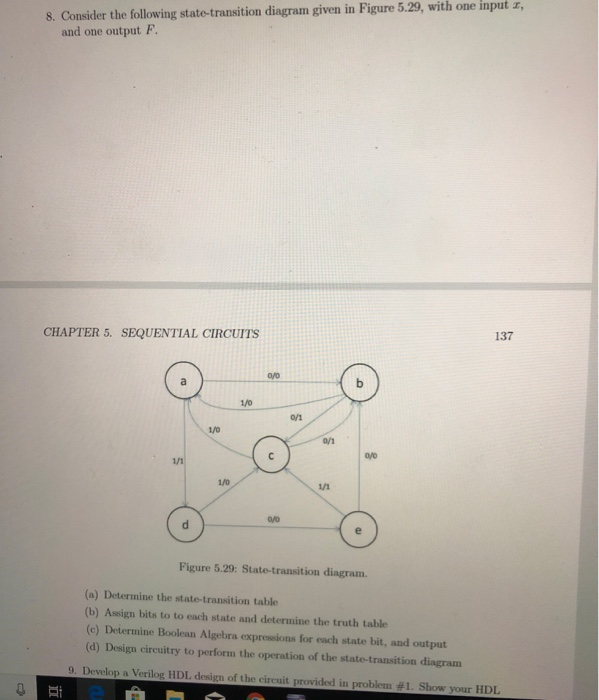 Solved 8. Consider the following state-transition diagram | Chegg.com