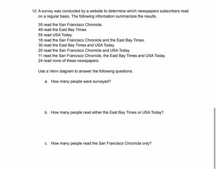 Solved 2. A survey was conducted by a website to determine | Chegg.com