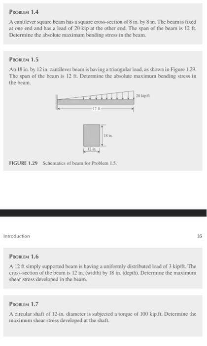 Pronlem 1.4 A cantilever square beam has a square | Chegg.com
