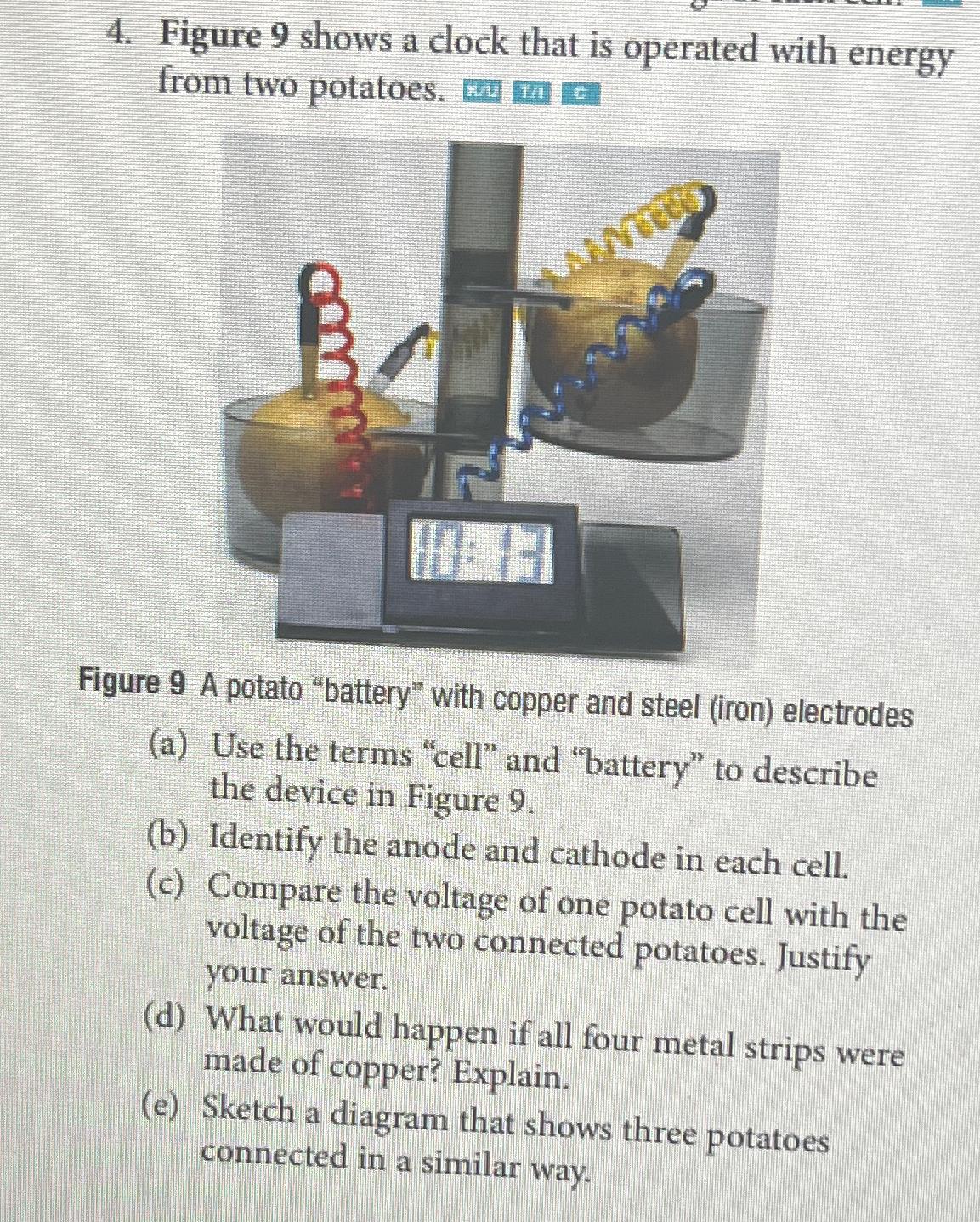 Solved Figure 9 ﻿shows a clock that is operated with energy | Chegg.com