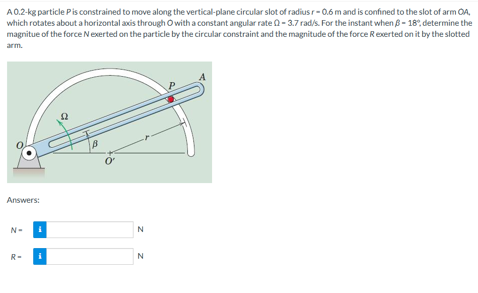 Solved A 0.2-kg ﻿particle P is ﻿constrained to ﻿move along | Chegg.com