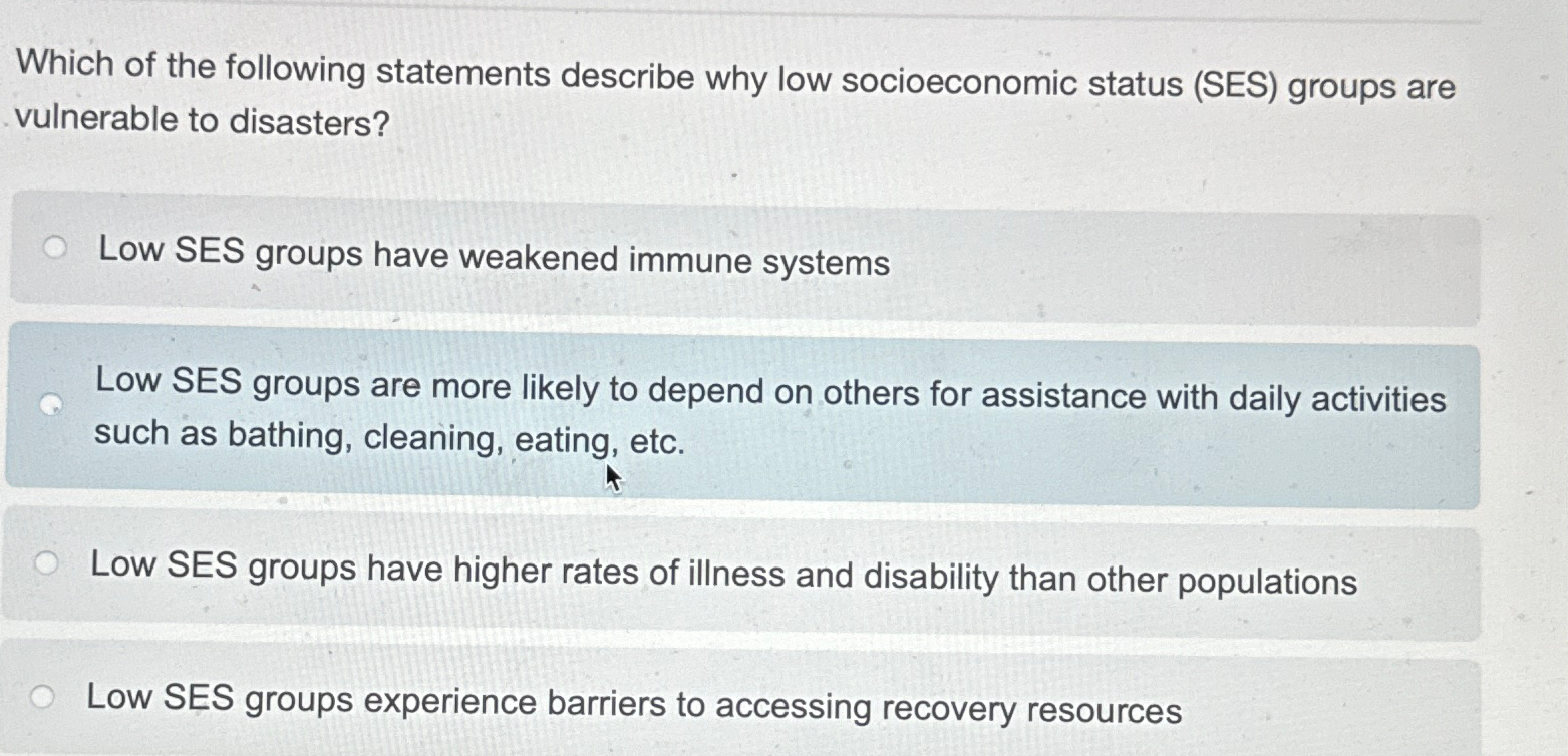 Solved Which of the following statements describe why low | Chegg.com
