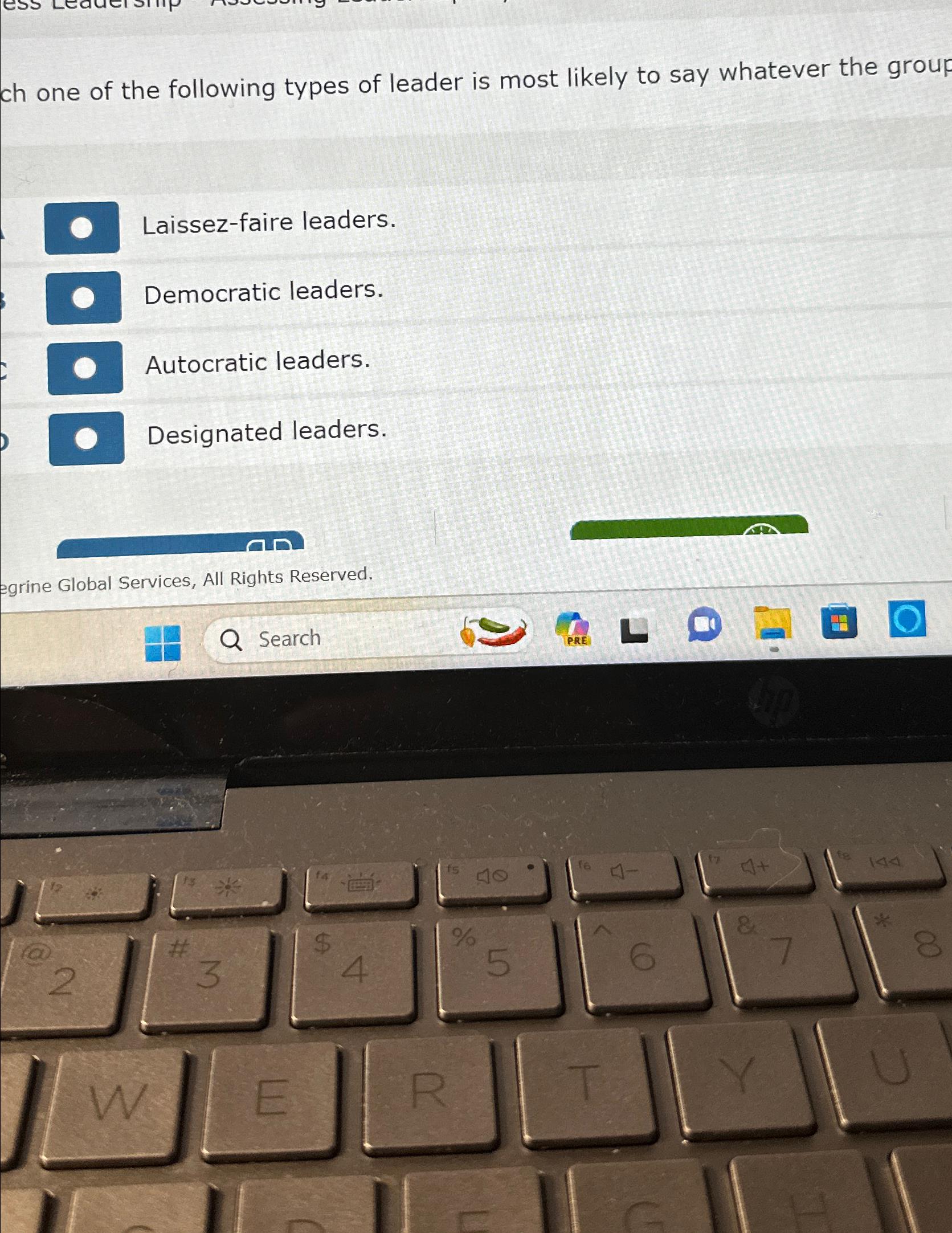 Solved ch one of the following types of leader is most | Chegg.com