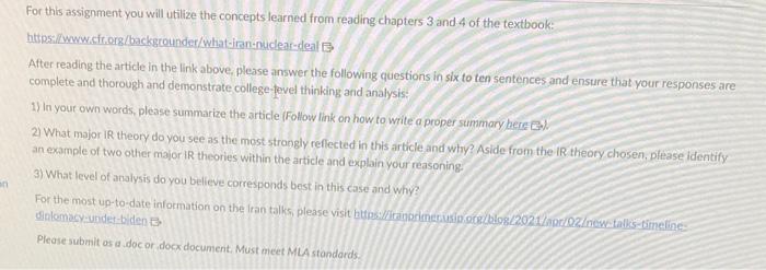 For this assignment you will utilize the concepts | Chegg.com