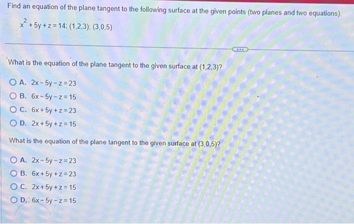 Solved Find an equation of the plane tangent to the | Chegg.com