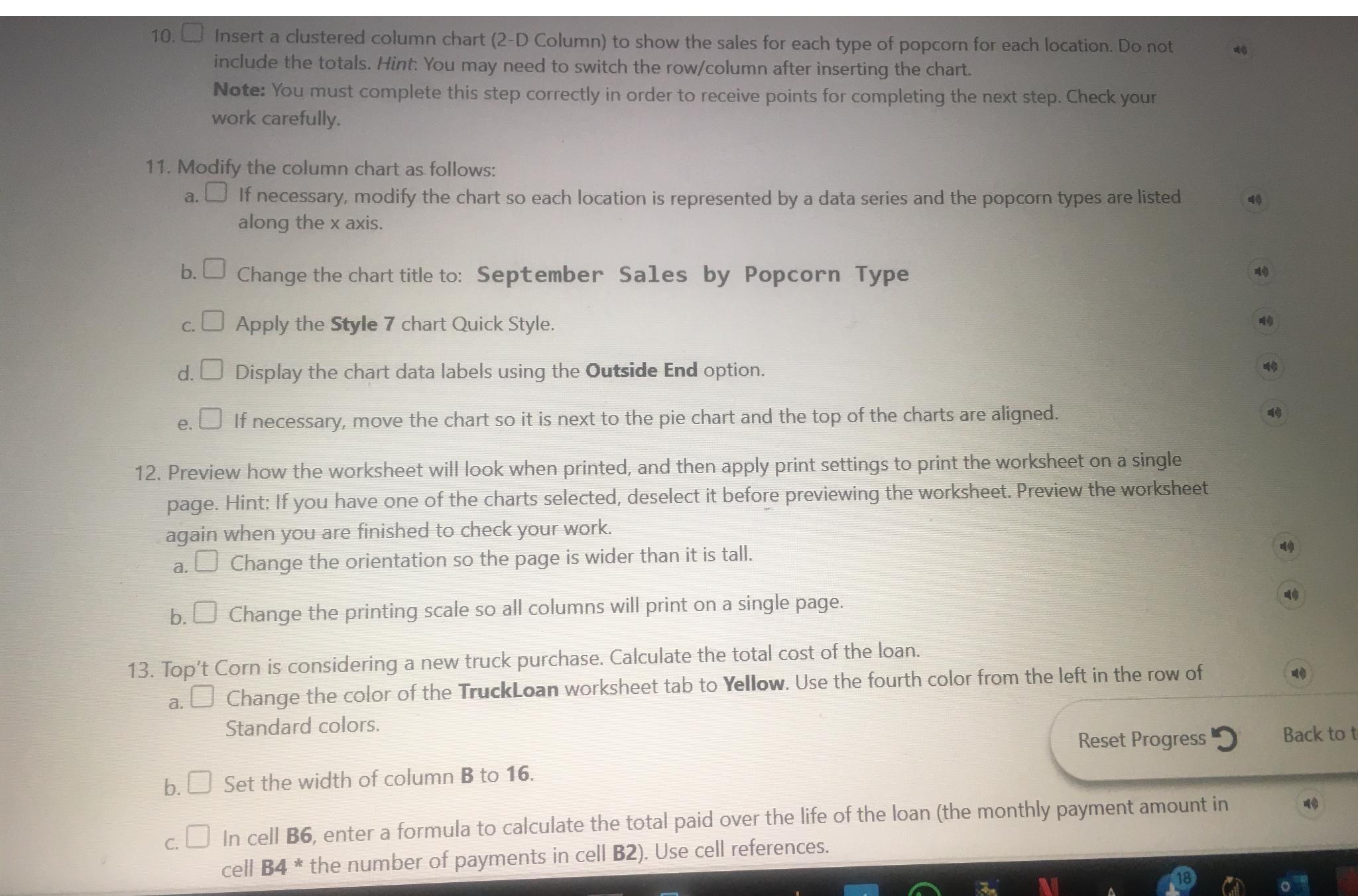 Solved Insert a clustered column chart (2-D Column) ﻿to show | Chegg.com