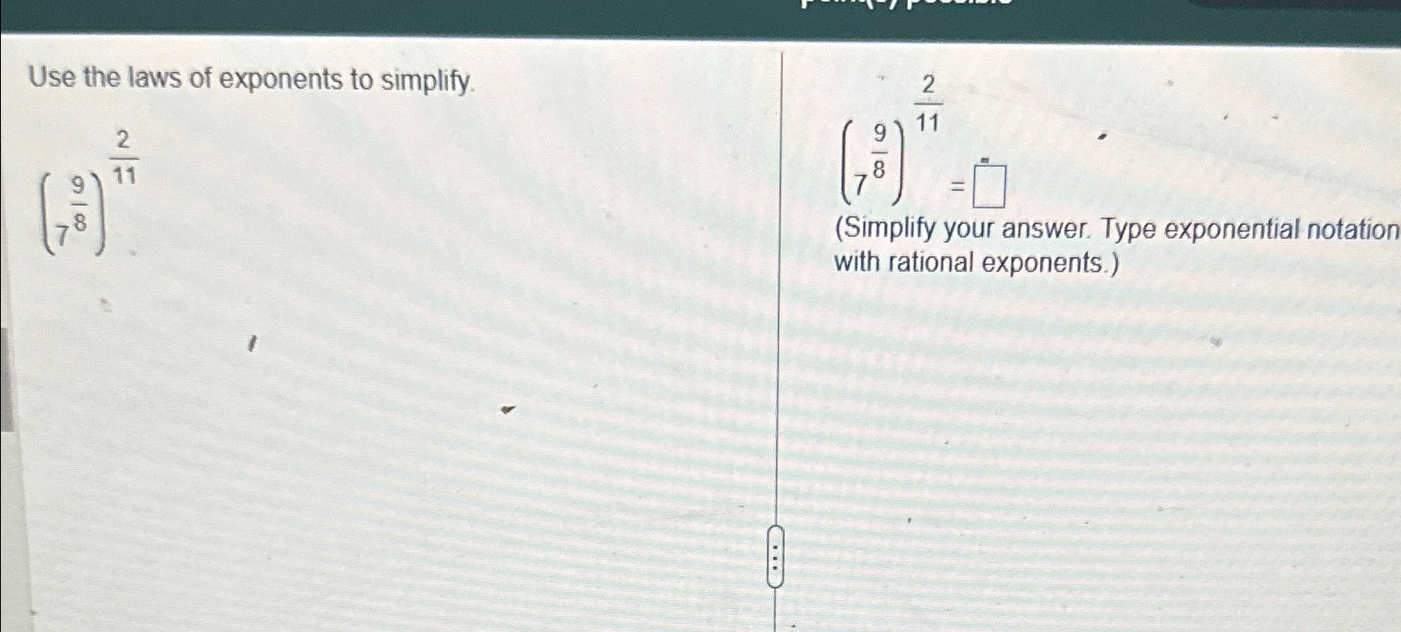 Solved Use the laws of exponents to | Chegg.com