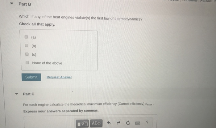 Solved Penode Table Part A For each engine calculate AE Qu-W | Chegg.com