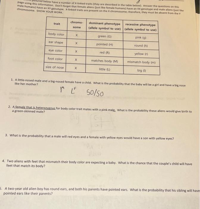 Solved page using this infornew have a number of x-linked | Chegg.com