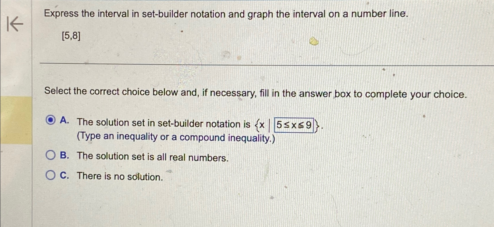 Solved Express the interval in set-builder notation and | Chegg.com