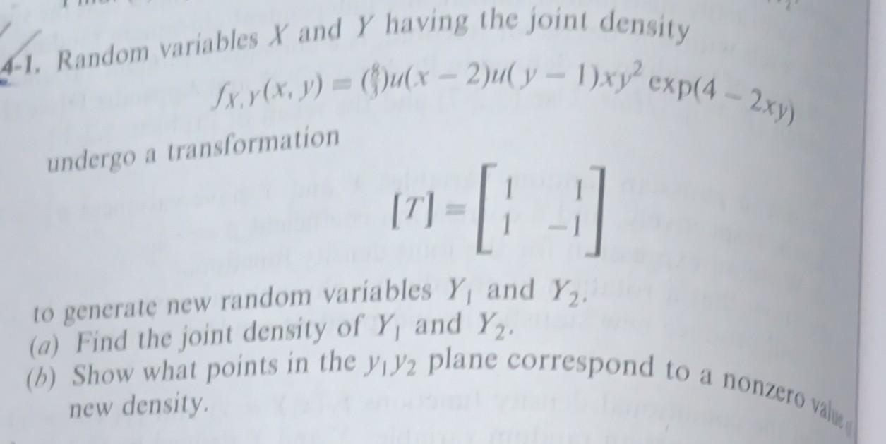 Solved 4-1. Random variables X and Y having the joint | Chegg.com