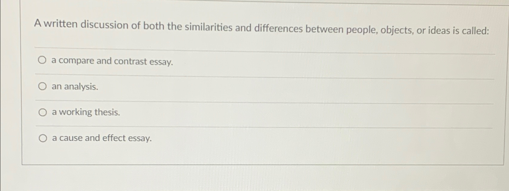 Solved A written discussion of both the similarities and | Chegg.com