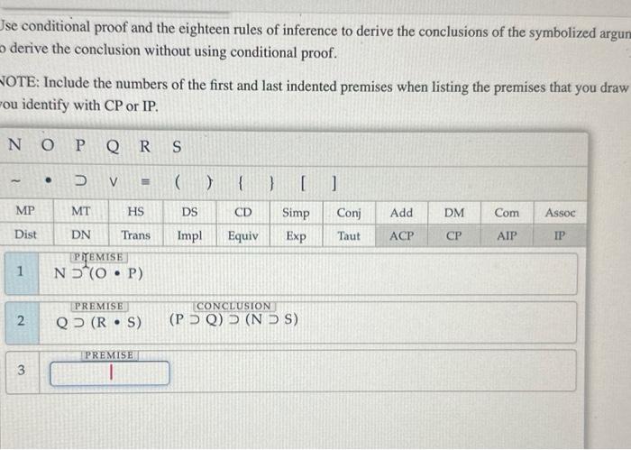 Solved se conditional proof and the eighteen rules of | Chegg.com