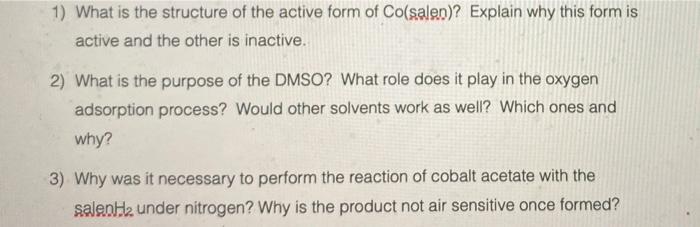 Solved 1) What is the structure of the active form of | Chegg.com