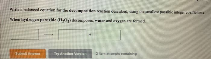 Solved Write a balanced equation for the decomposition | Chegg.com