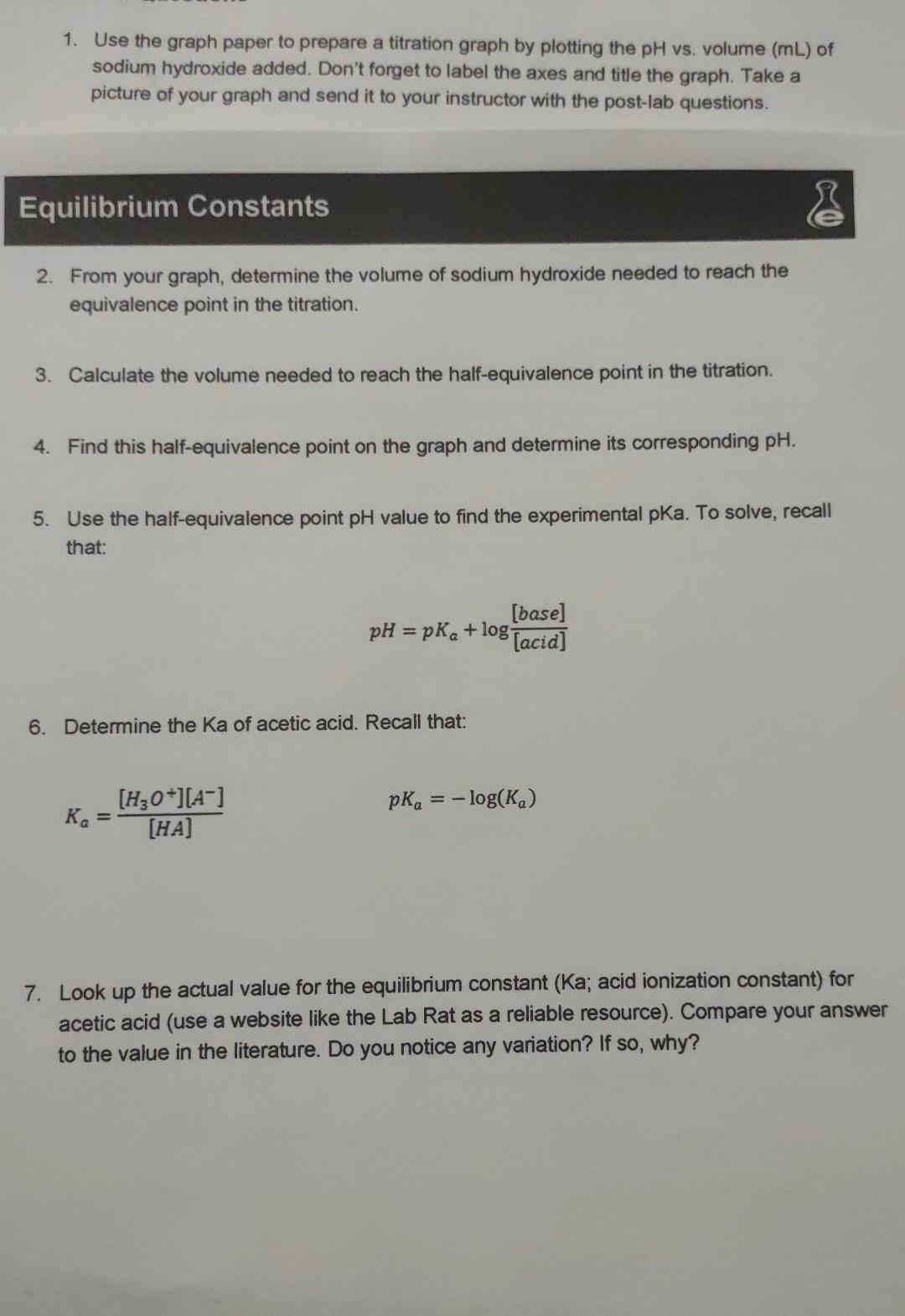 Solved Table 2: Equilibrium Constants Data1. Use the graph | Chegg.com